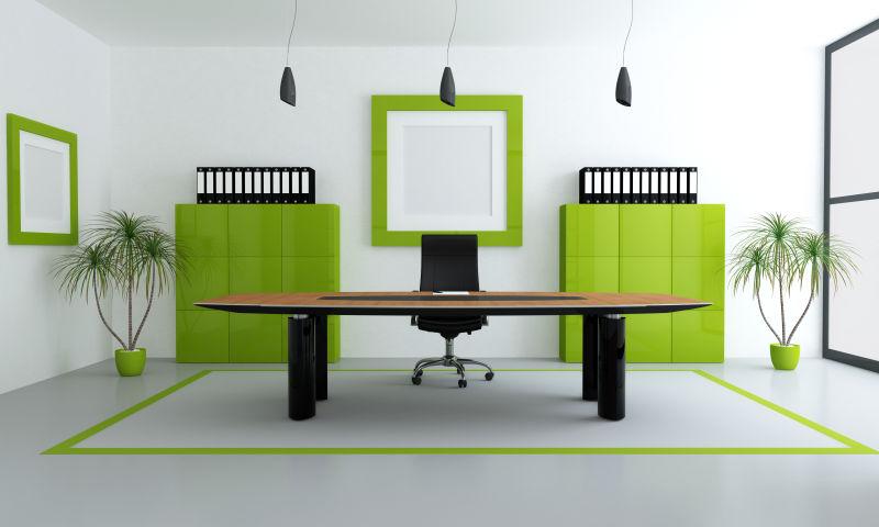 简约绿色的办公室图片-白色背景下简约绿色的办公室素材-高清图片-摄影照片-寻图免费打包下载