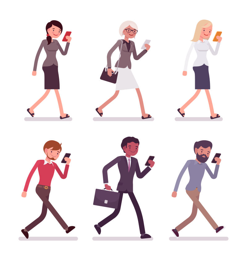 矢量玩手机的人物插图图片-玩手机的人矢量插图素材-高清图片-摄影照片-寻图免费打包下载