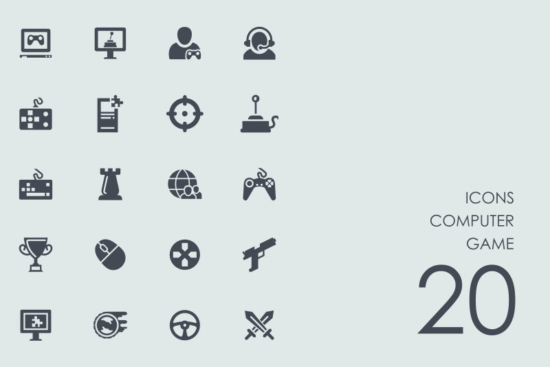 矢量图标图片-创意矢量电脑游戏图标设计素材-高清图片-摄影照片-寻图免费打包下载